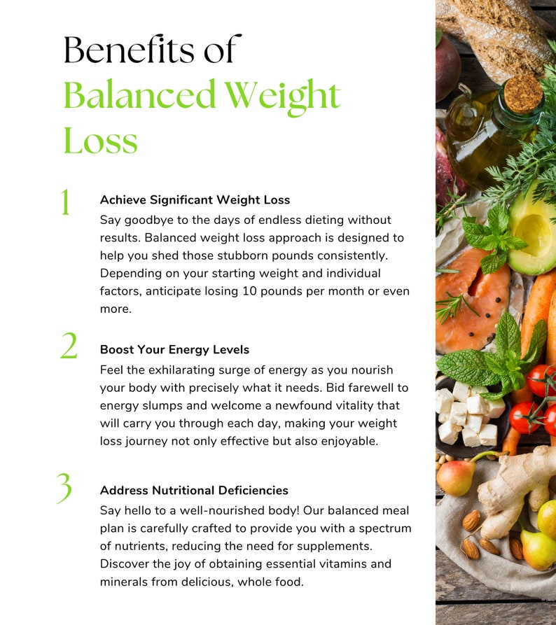 Balanced Weight Loss Meal Plan - 8 Week Program | Lose 10 Lb in 1 Month ...