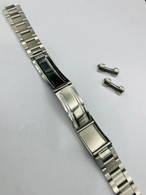 20mm Seiko curved lugs stainless steel gents watch st… - Gem