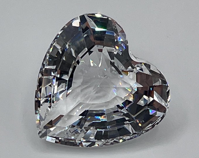 Swarovski, Crystal, Clear Faceted Heart, Vintage, Perfect Condition ...