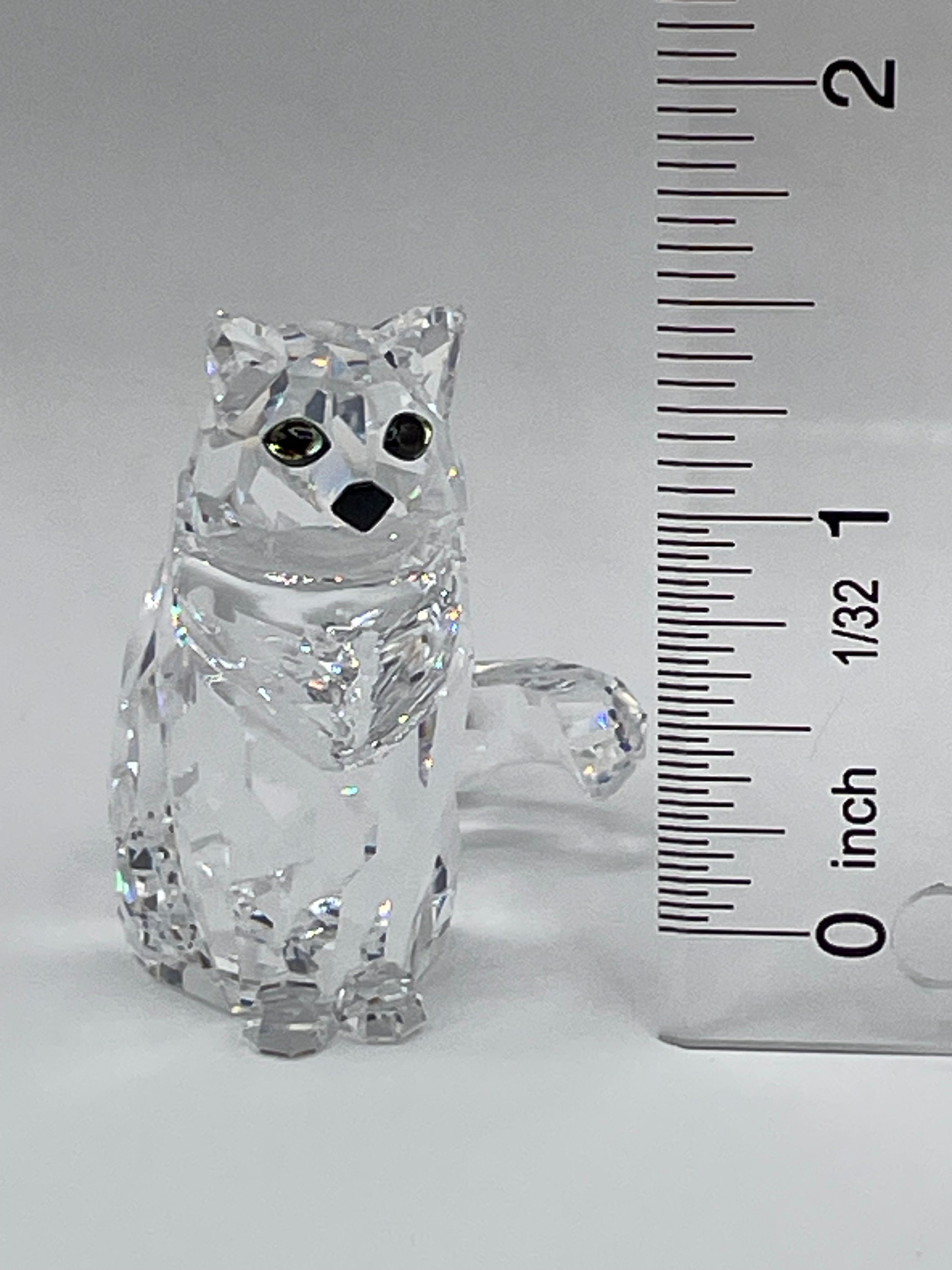 Swarovski Crystal Cat, Sitting, Vintage, Introduced in 1991, Retired ...