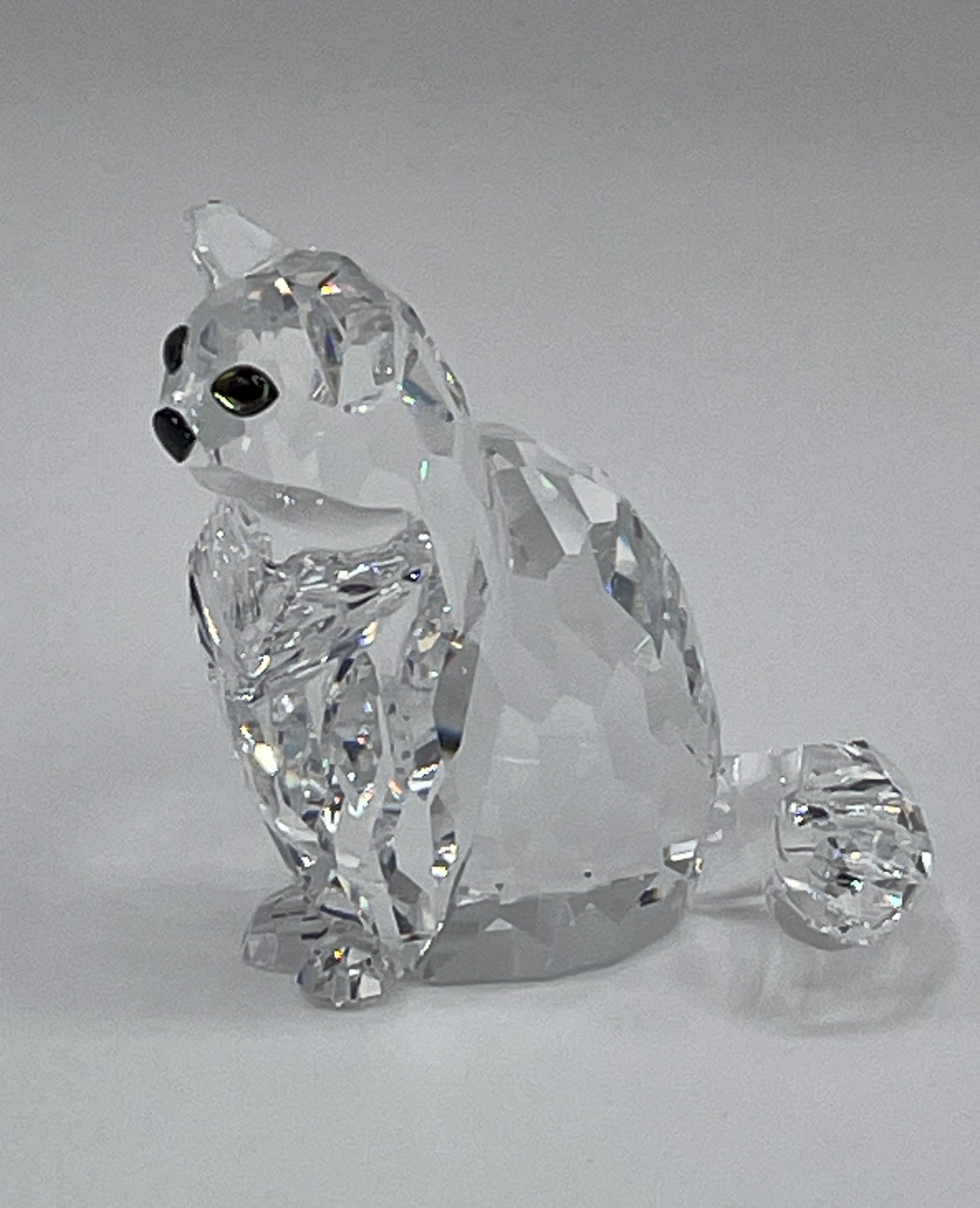 Swarovski Crystal Cat, Sitting, Vintage, Introduced in 1991, Retired ...