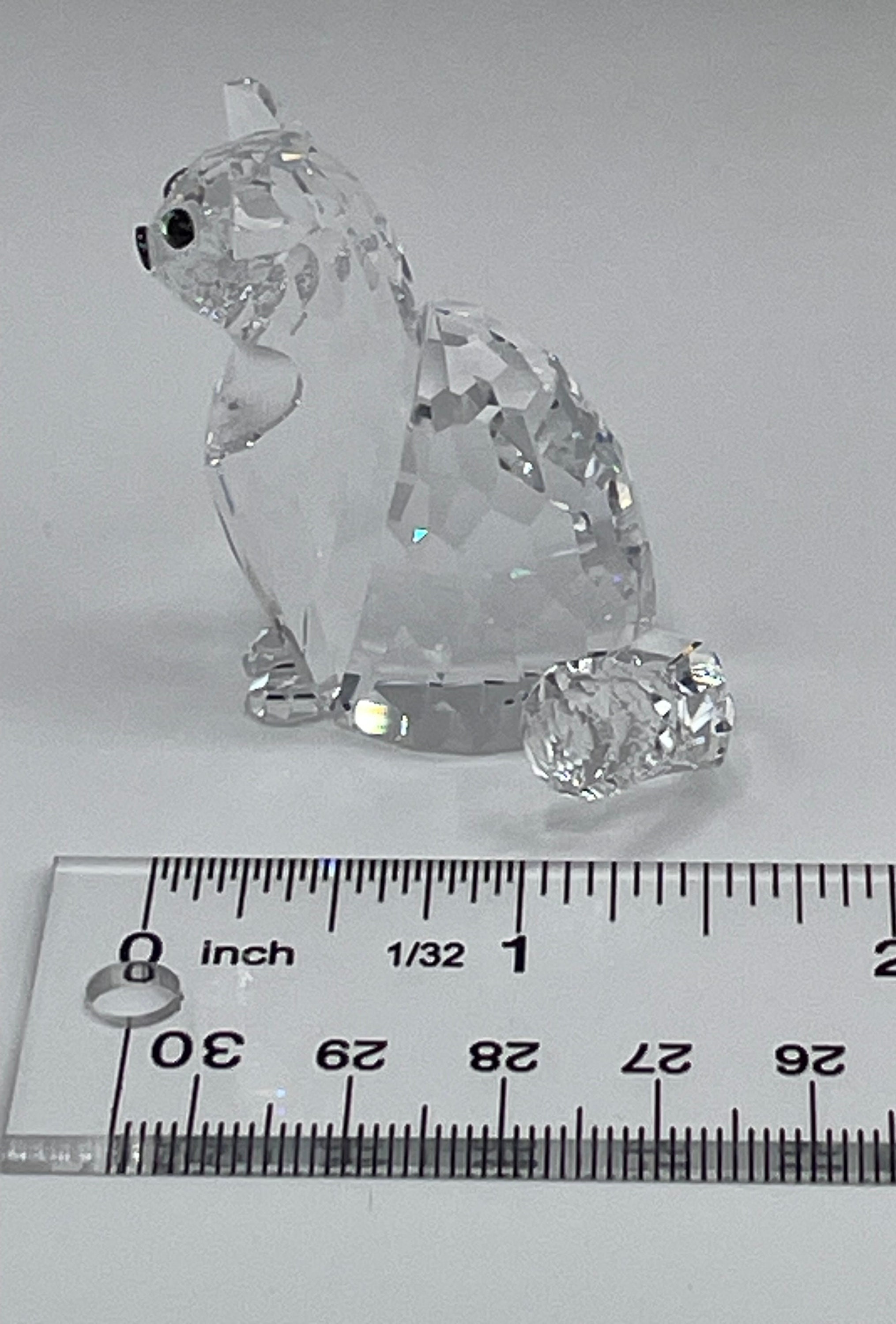 Swarovski Crystal Cat, Sitting, Vintage, Introduced in 1991, Retired ...