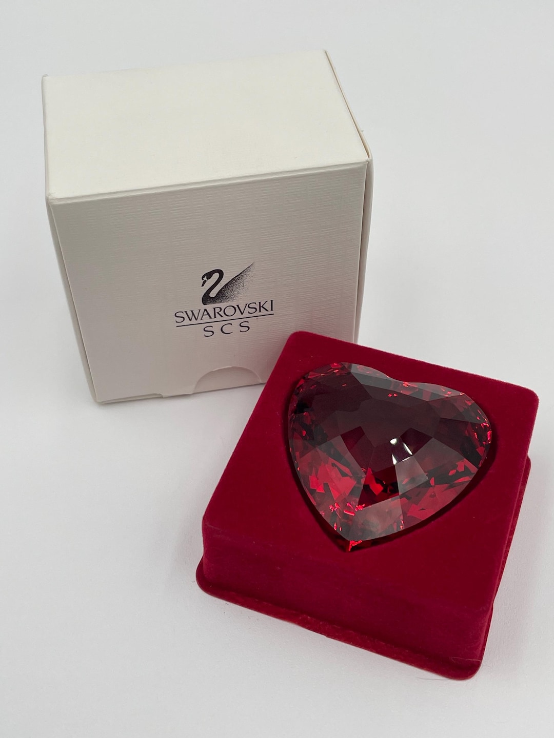 Swarovski, Crystal, Red Heart, Figurine, Vintage, Perfect Condition ...