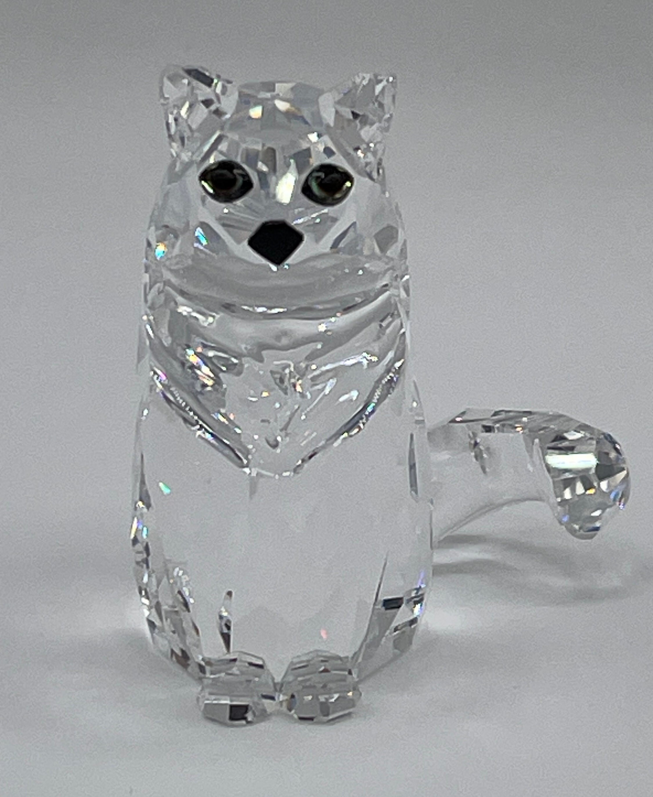 Swarovski Crystal Cat, Sitting, Vintage, Introduced in 1991, Retired ...