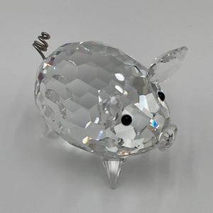 Swarovski, Crystal, Medium, Pig, Figurine, Vintage, Introduced in 1984 ...