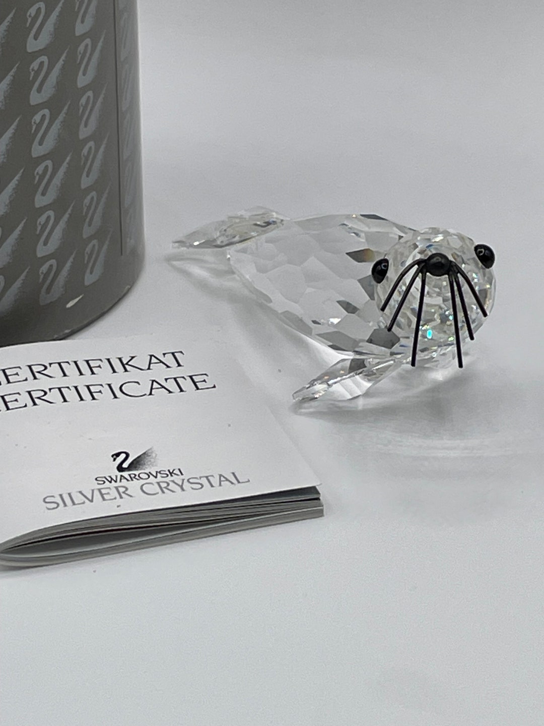 Swarovski Crystal Seal, With Black Nose, Eyes and Whiskers, Vintage ...