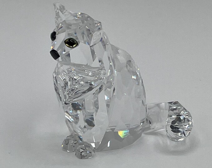 Swarovski Crystal Cat, Sitting, Vintage, Introduced in 1991, Retired ...