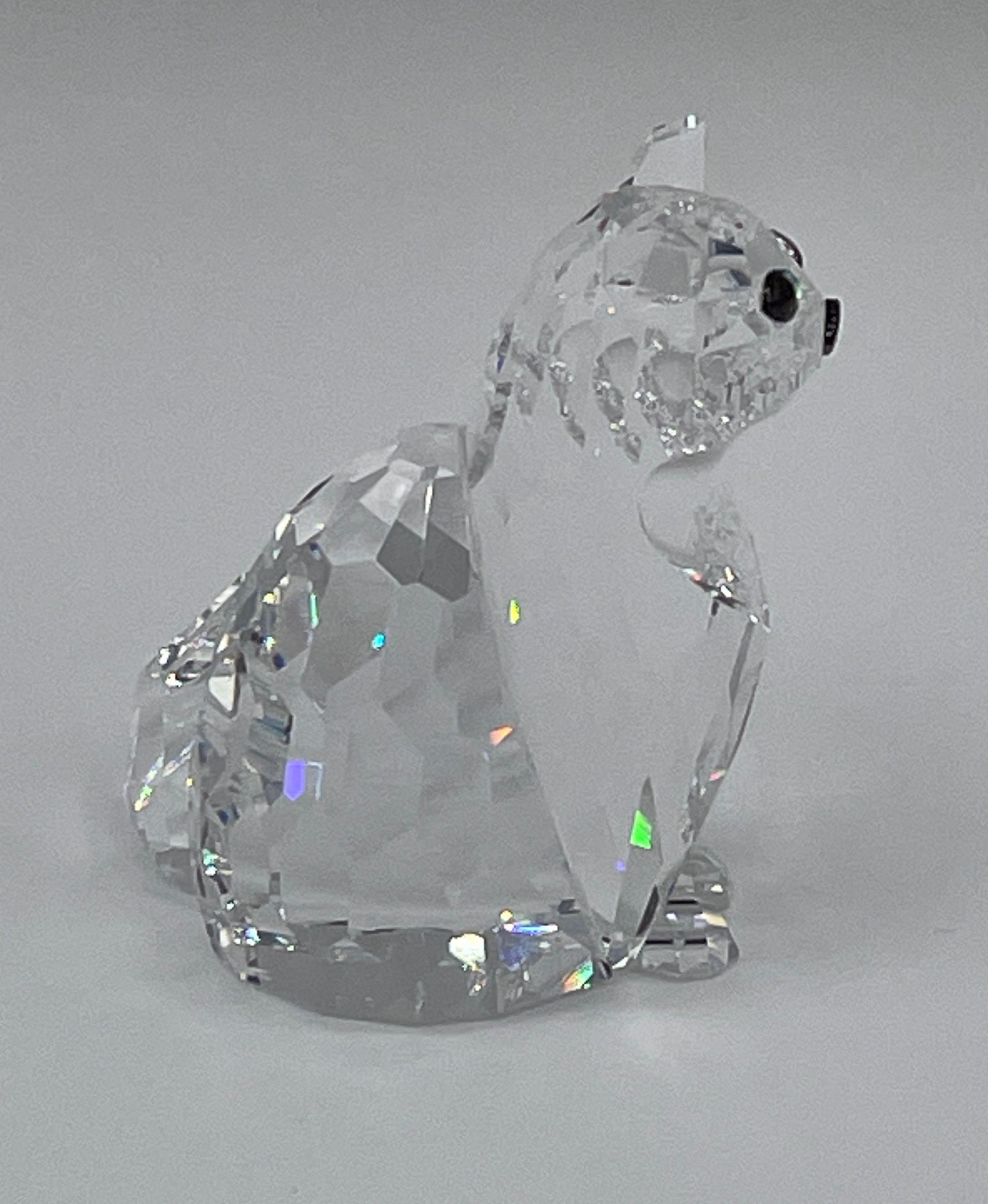 Swarovski Crystal Cat, Sitting, Vintage, Introduced in 1991, Retired ...