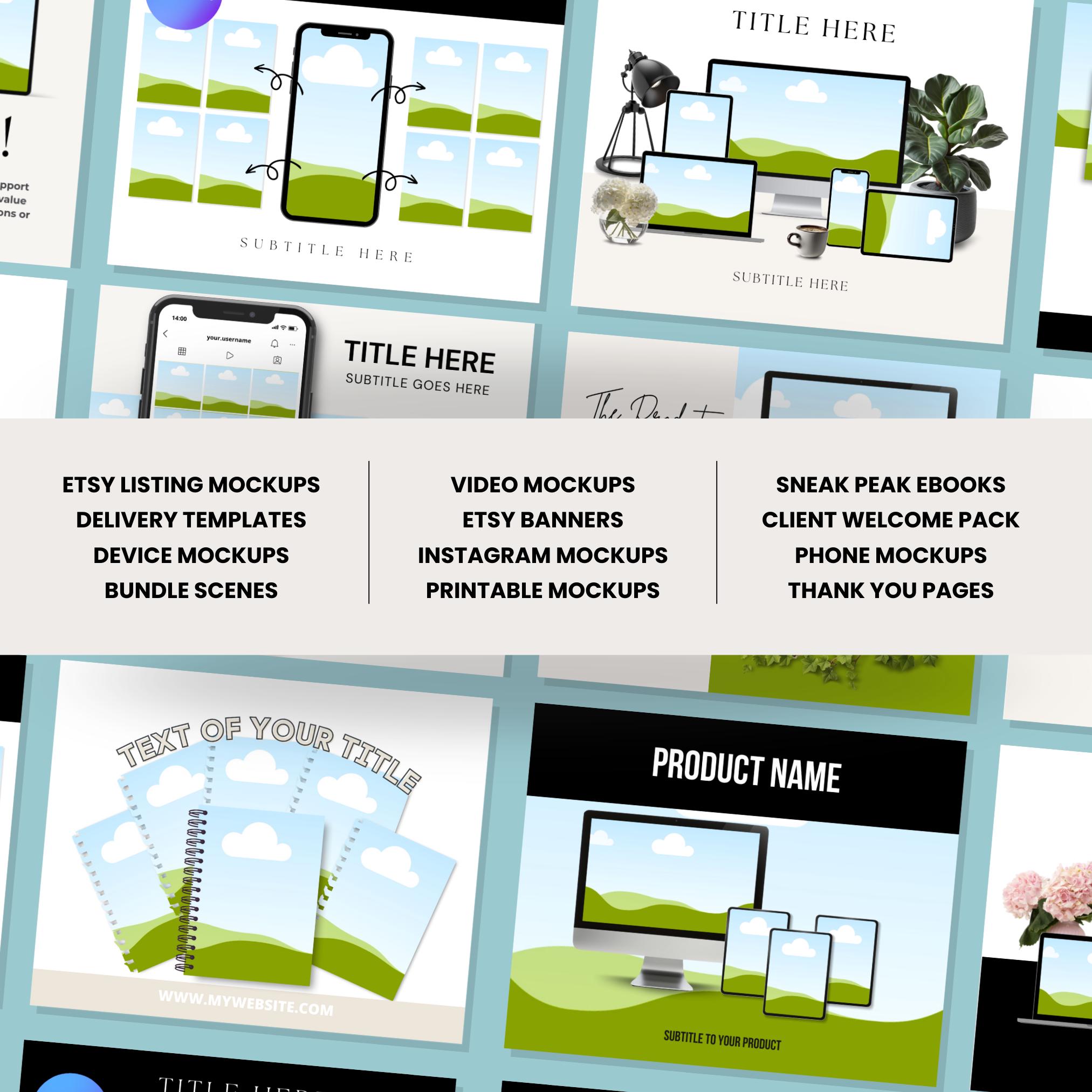 Ultimate Canva Product Mockup Bundle | Etsy Mockups, Banners & Video ...