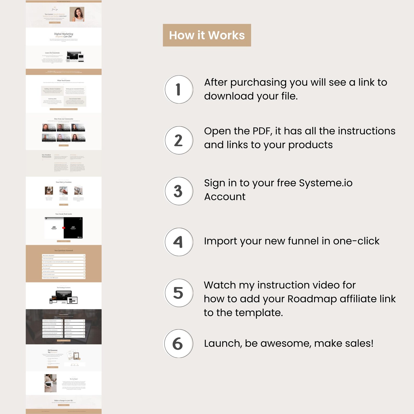 Fawn: the Roadmap Exclusive Course Systeme.io Funnel Template - Digital ...