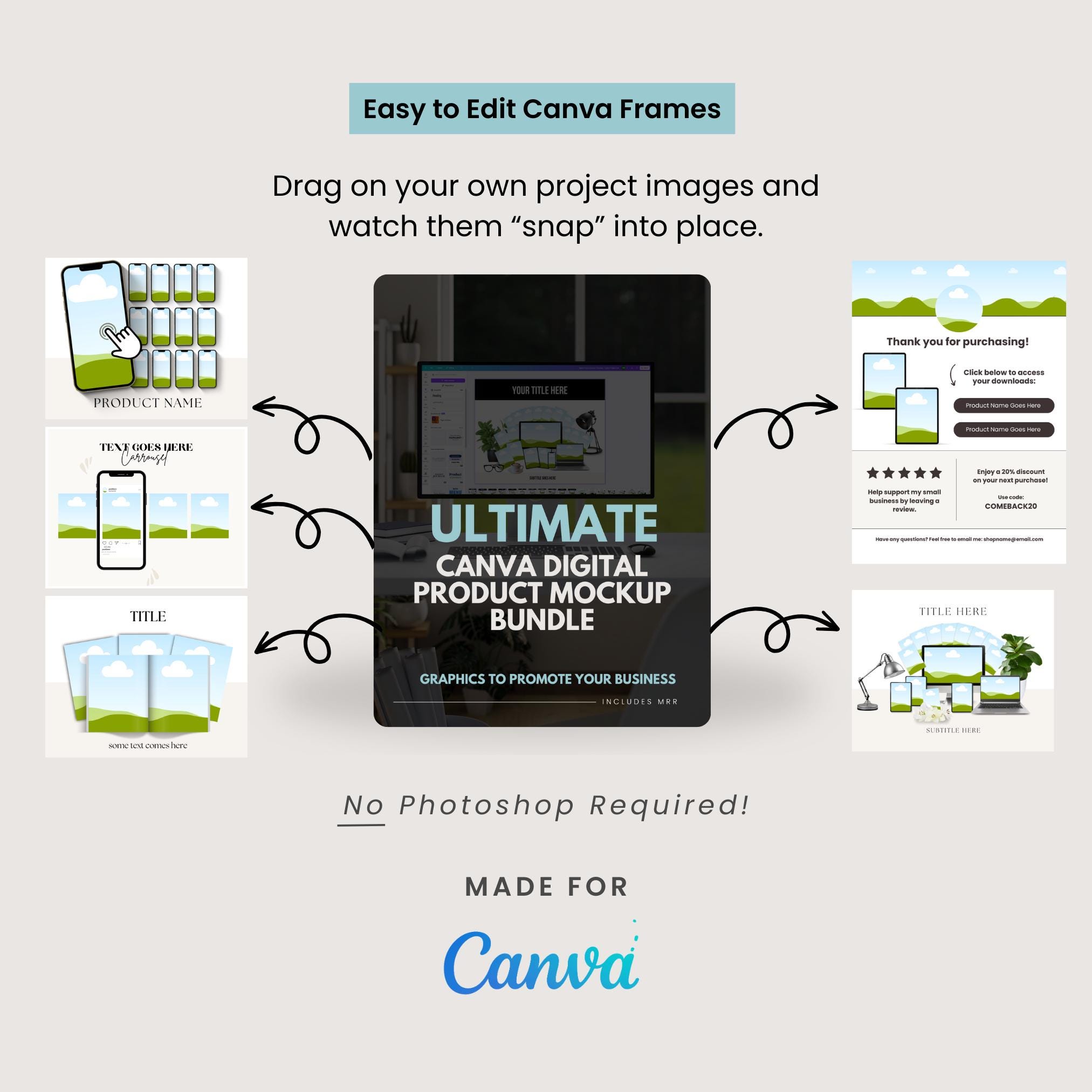 Ultimate Canva Product Mockup Bundle | Etsy Mockups, Banners & Video ...