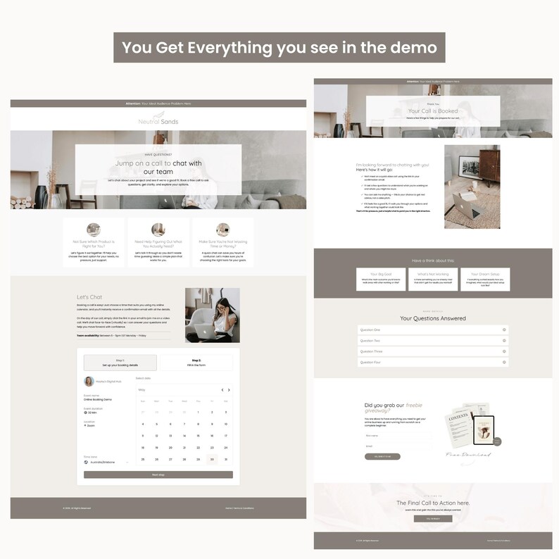 Book a Call Systeme.io Funnel Template, Online Calendar Opt-in, Sales ...