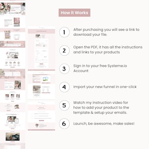 Blush Branding Systeme.io Funnel Template. Sales Page. Opt-in. Order Bump. Upsell. Digital ...