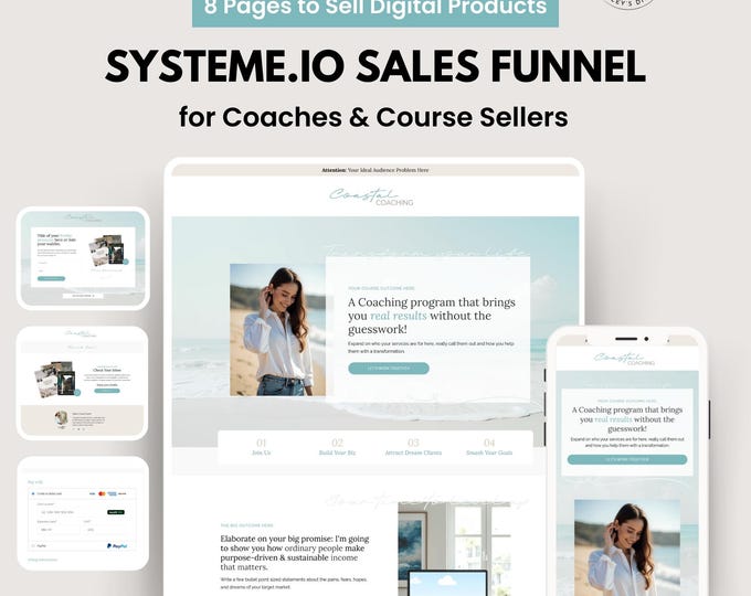 Systeme.io Funnel Template. Pastel Pop Design. Sales Page. Opt-in ...