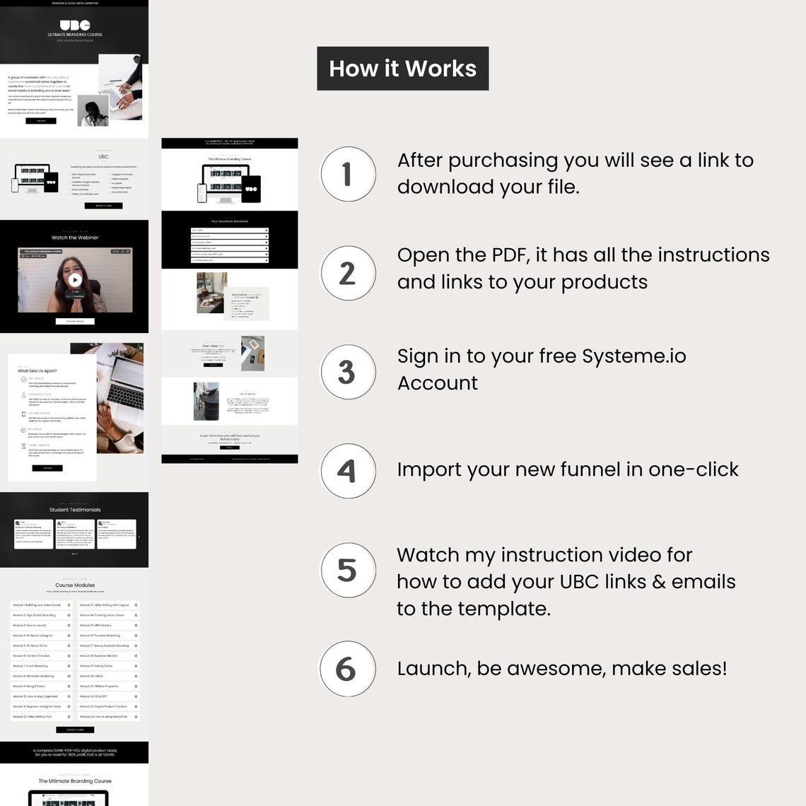 Systeme.io Funnel Template for UBC Ultimate Branding Course - Digital Marketing - MRR - Promote ...