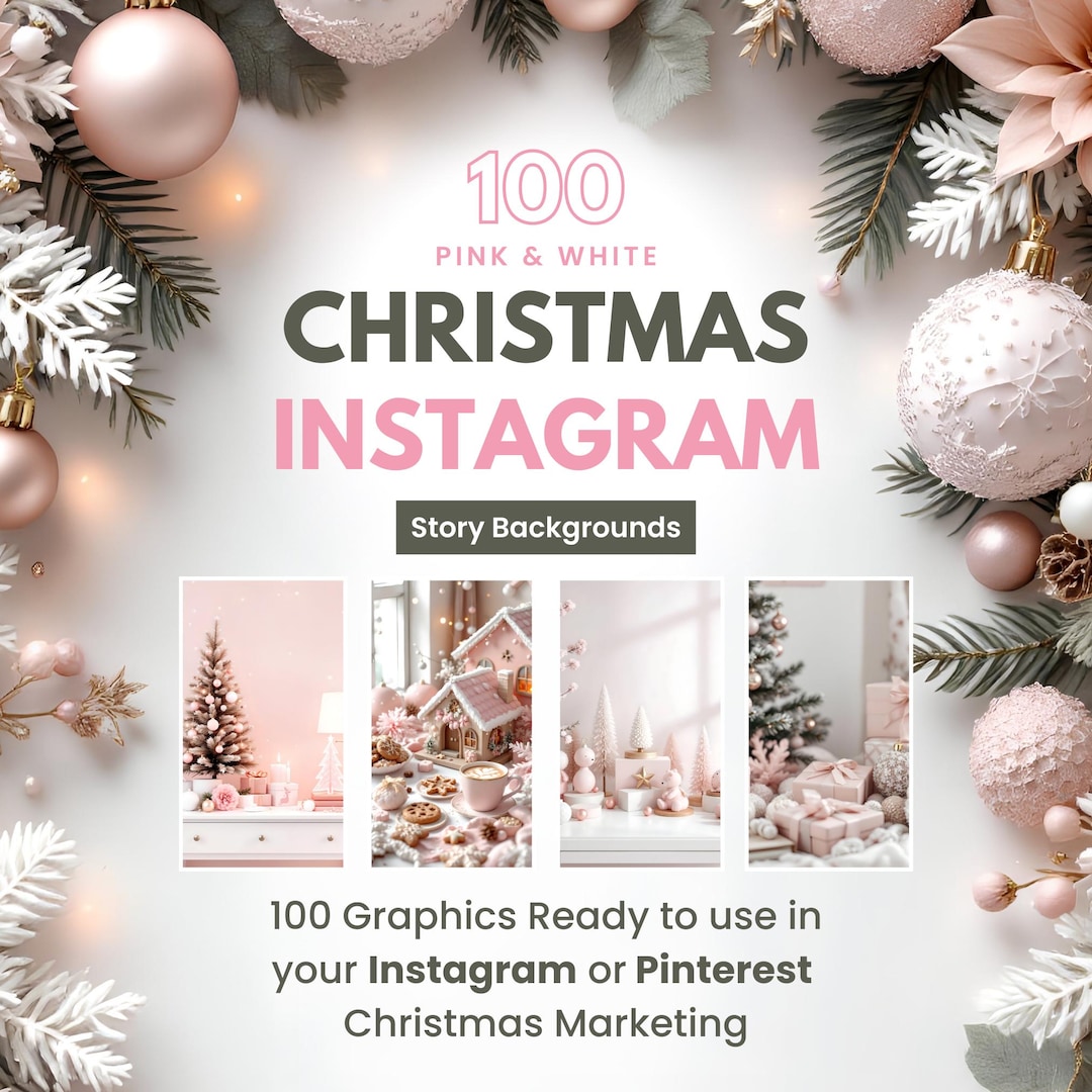 100 Pink Christmas Backgrounds for Instagram Stories, Reels & Pinterest ...