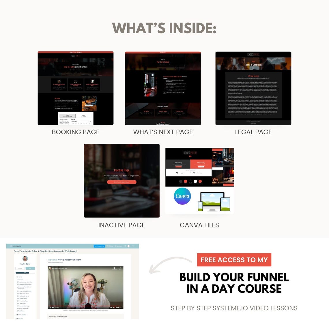 Dark Red Book a Call Funnel Template: Systeme.io Online Calendar ...