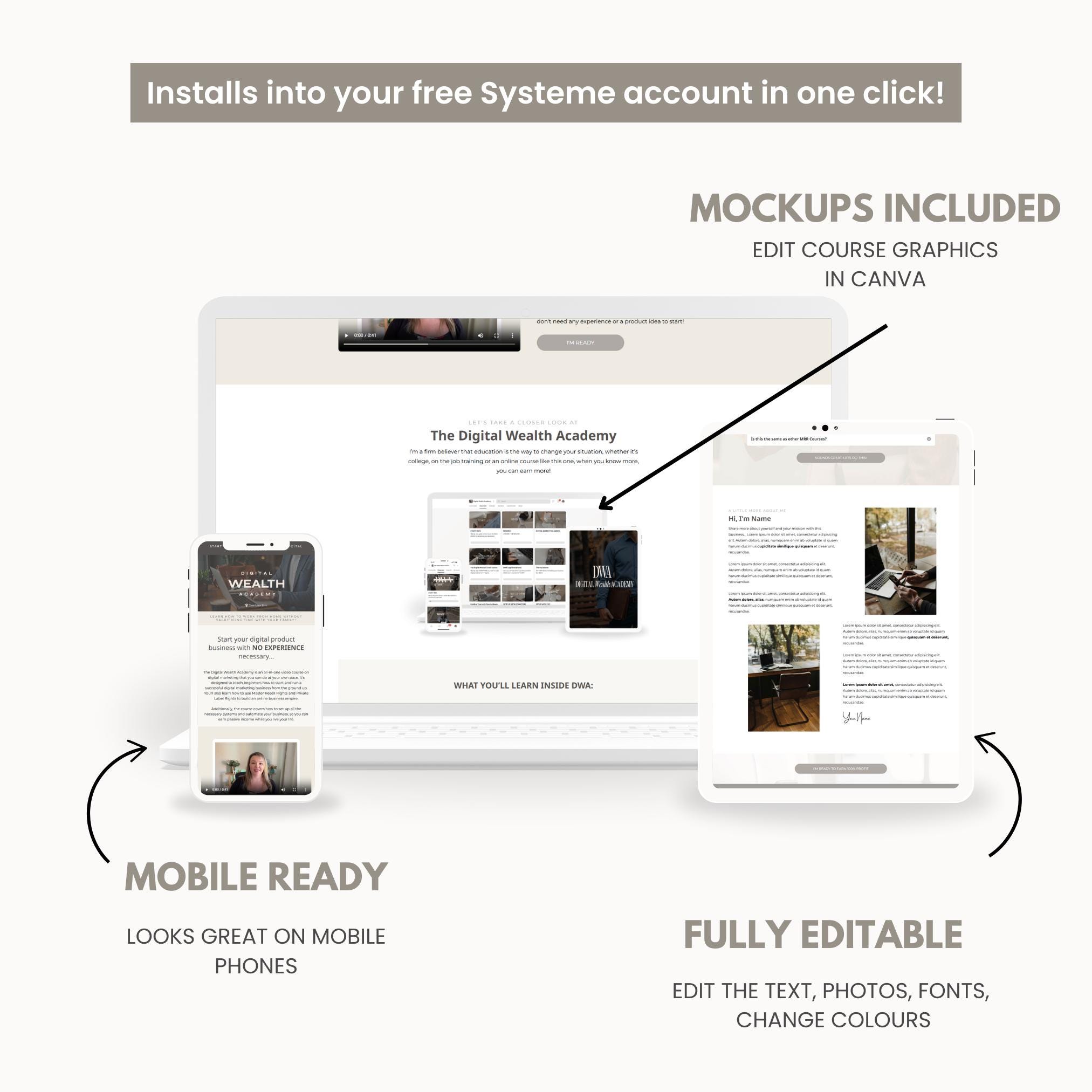 Systeme.io Funnel Template for Men Promoting DWA Digital Wealth Academy ...
