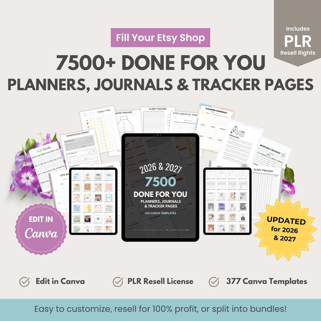 UPDATED 7500 Templates, Planners, Trackers, Journals & Calendars | Edit ...