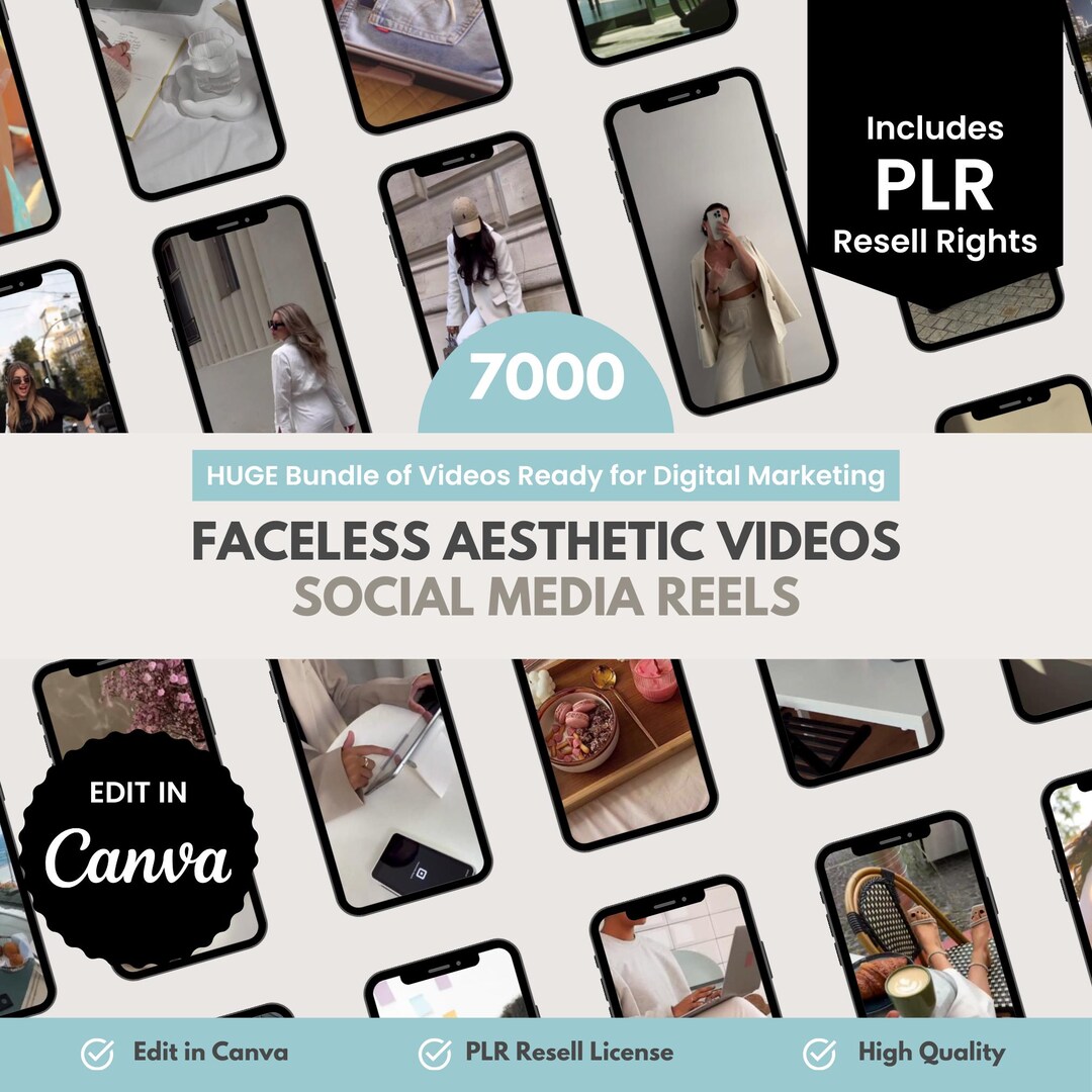 7000 Faceless Aesthetic Stock Videos for Social Media - PLR Story ...