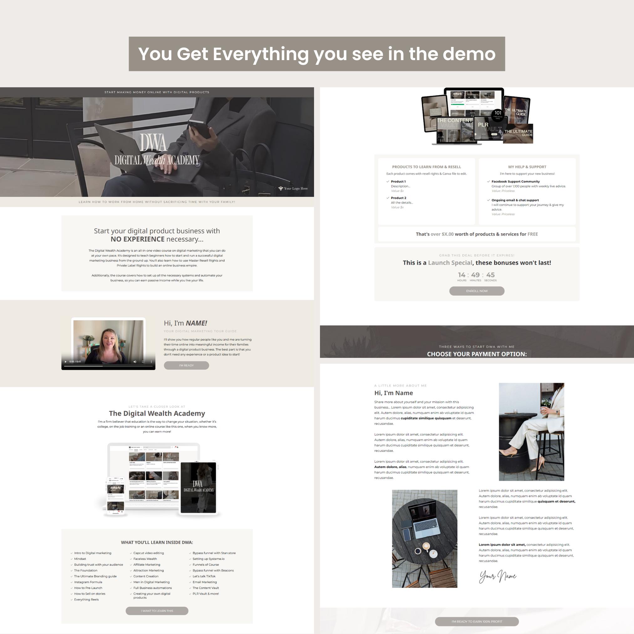 Systeme.io Funnel Template for DWA Digital Wealth Academy Course ...