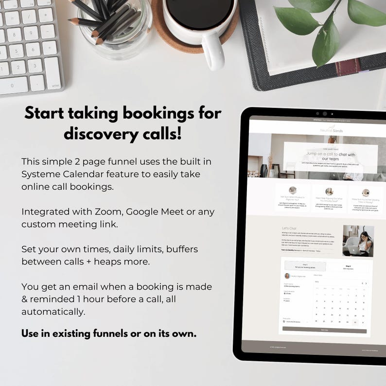 Book a Call Systeme.io Funnel Template, Online Calendar Opt-in, Sales ...