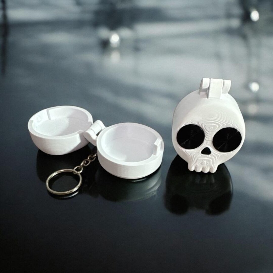 Skull Pill Box and Keychain - Etsy