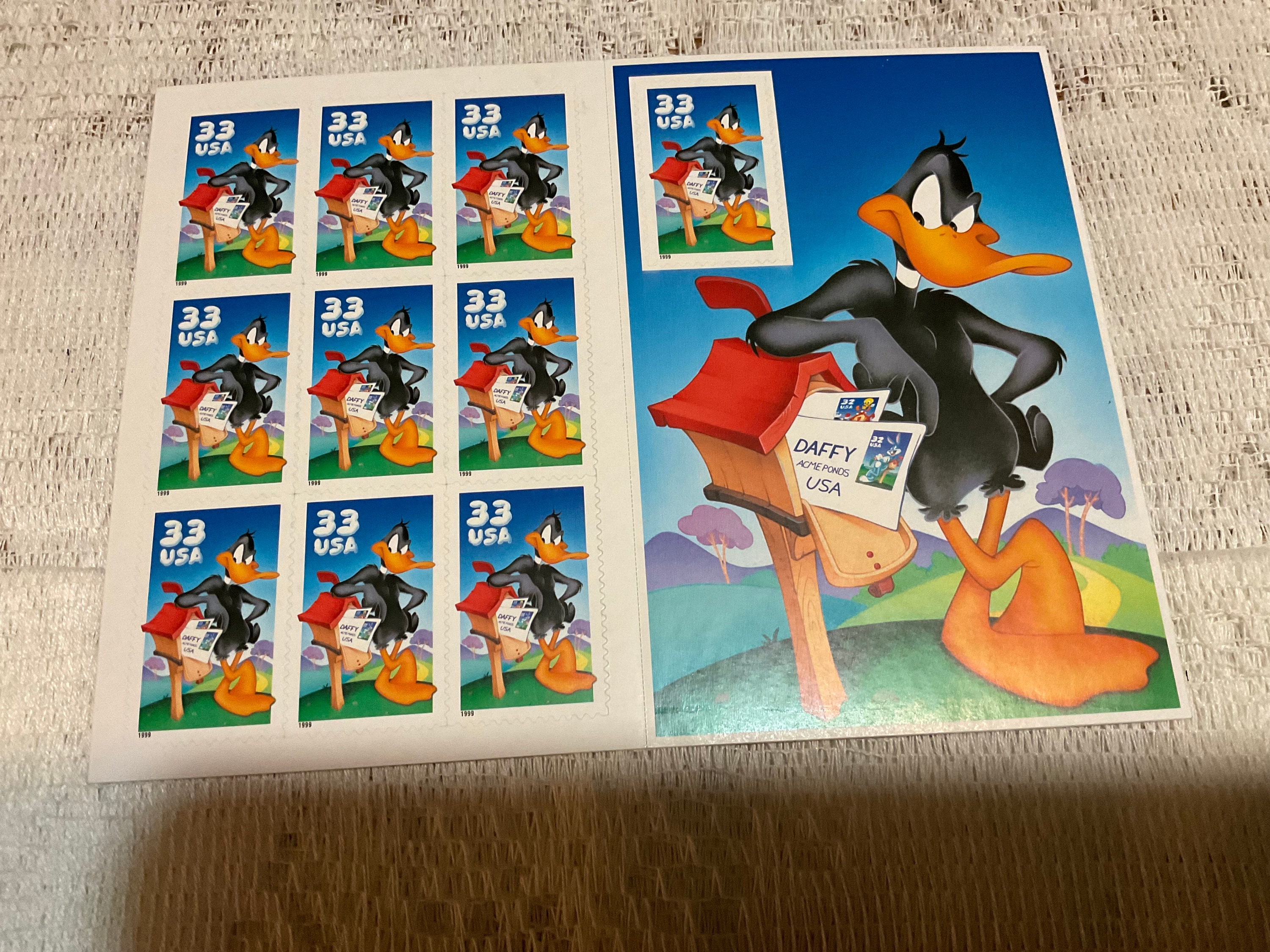 Looney Tunes Daffy Duck Sheet of Self-adhesive Stamps - Etsy