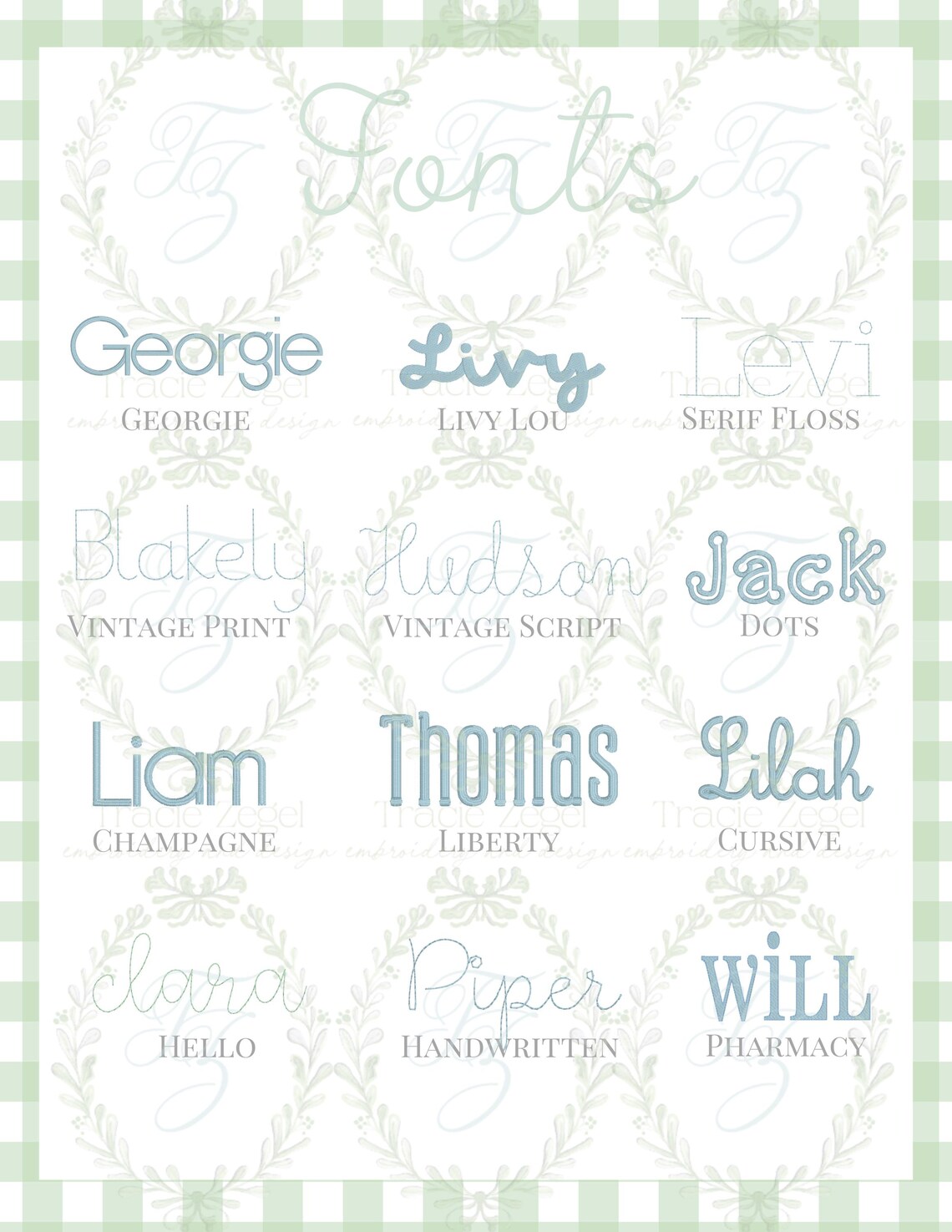 Editable Embroidery Font Catalog With Photos of Each Font + Links for ...