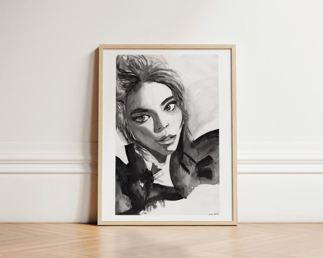 Elegant Watercolor Portrait of Anya Taylor Joy | Fine Art Print - Etsy