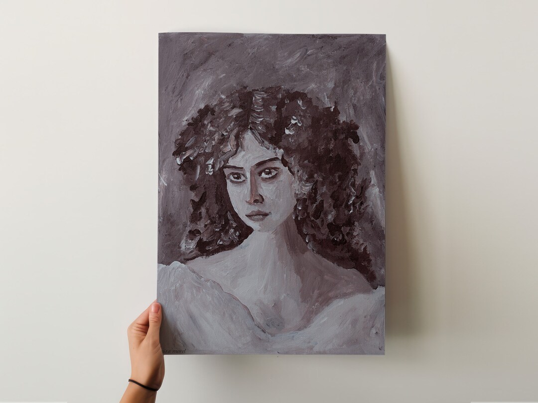 Vintage Female Portrait Painting by Mira Morel | Fine Art Print - Etsy