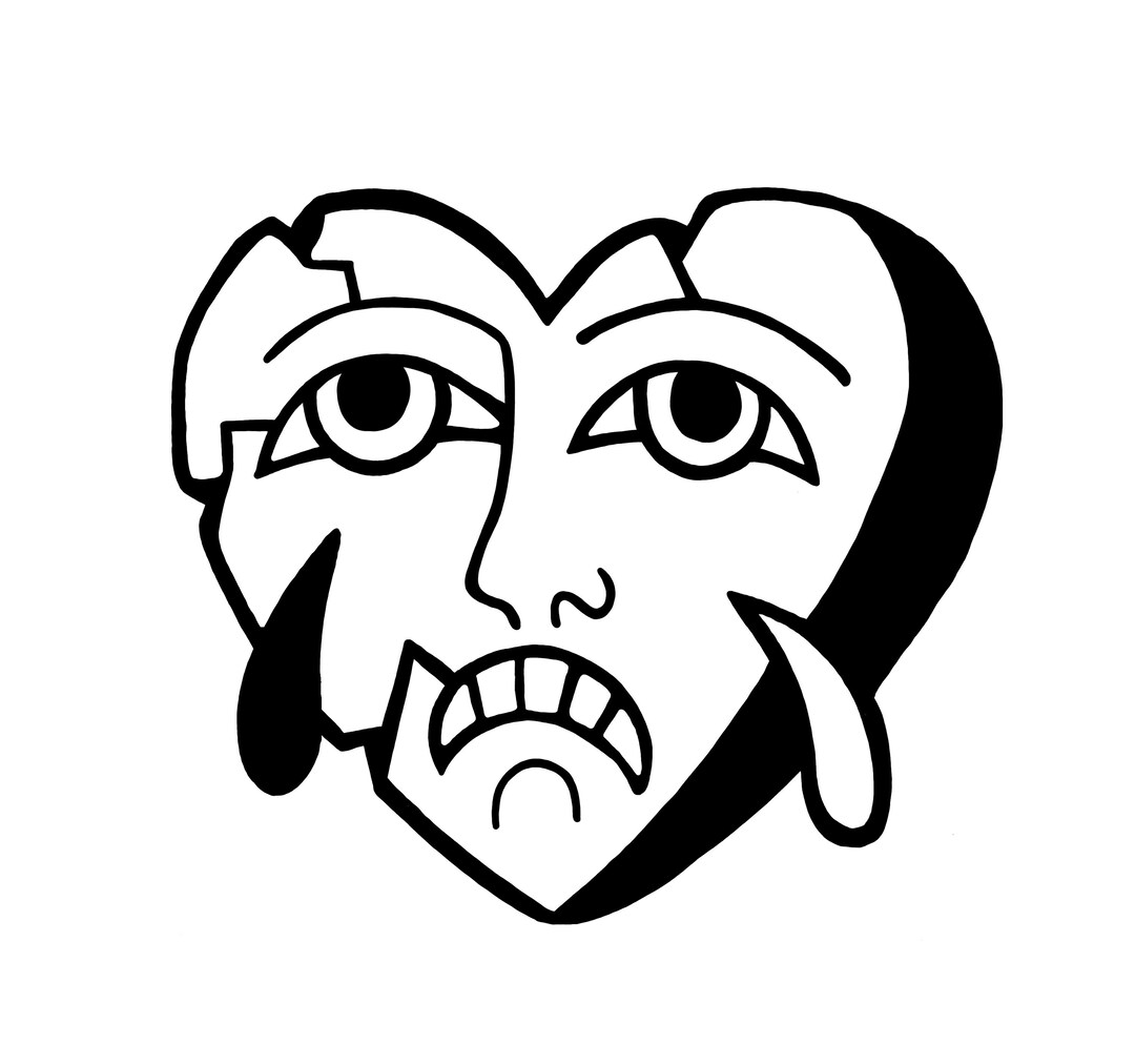 Heart Sad Face Vinyl Decal Sticker - Etsy