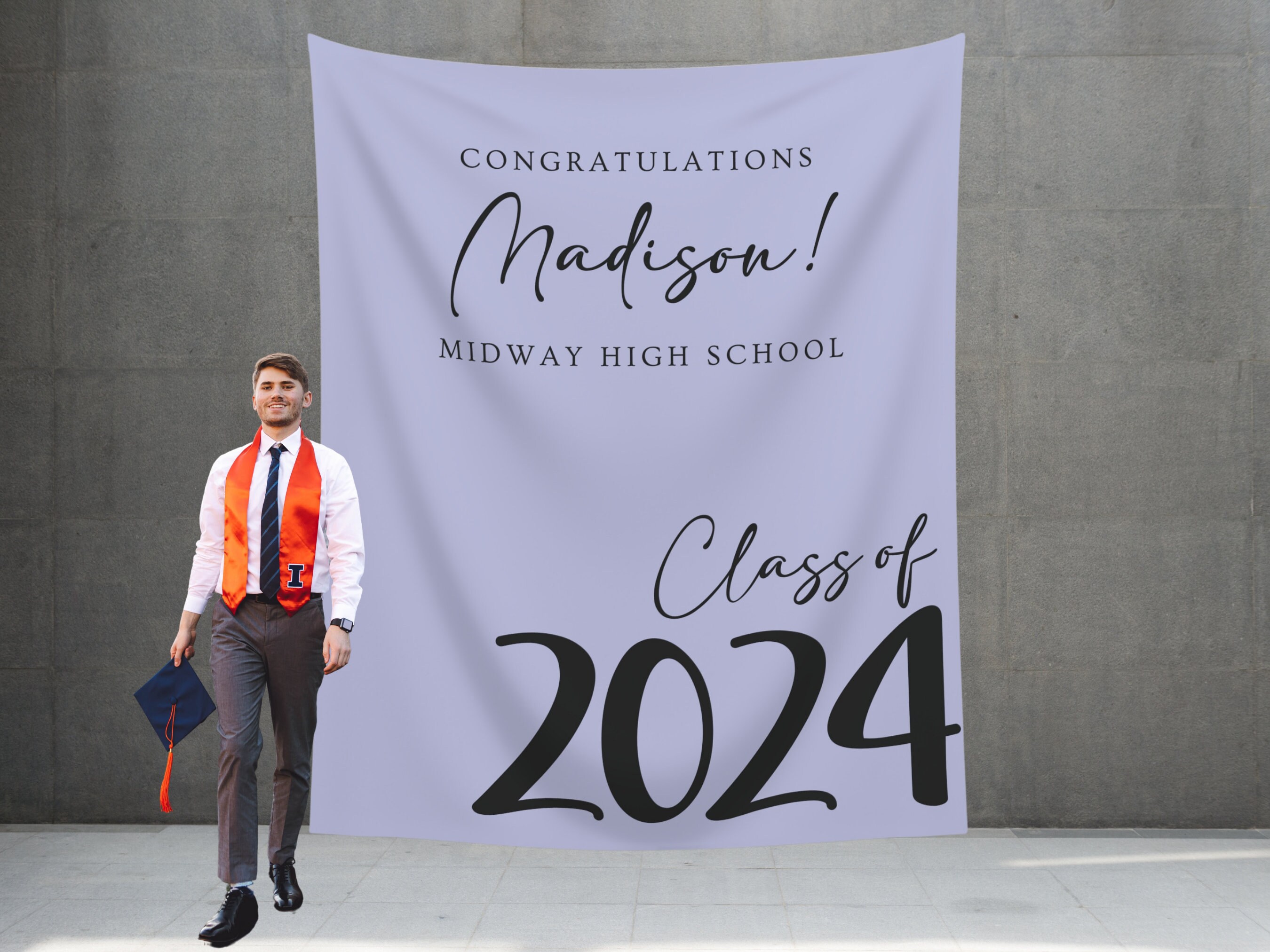 Custom Graduation Banner, Class of 2024 Graduation Backdrop, Graduation ...