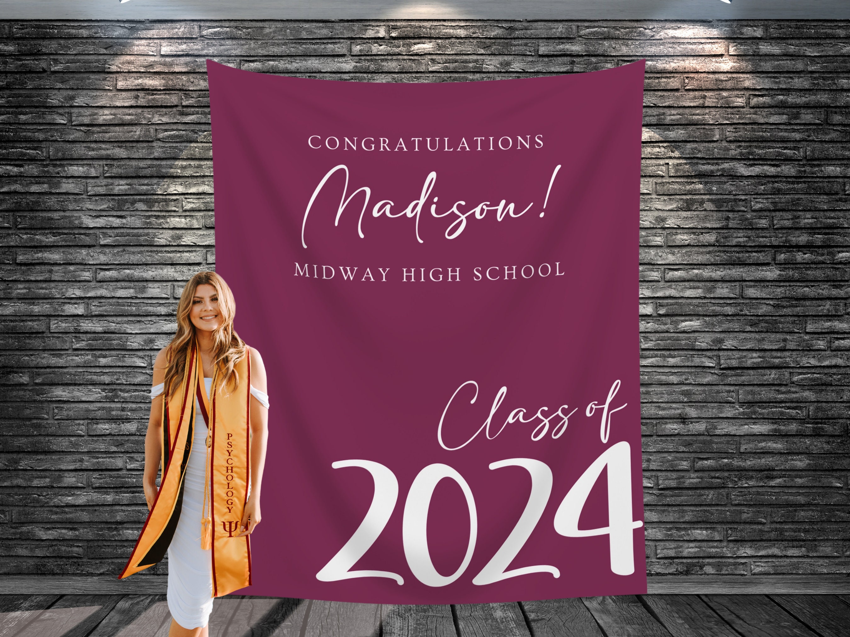 Custom Graduation Banner, Class of 2024 Graduation Backdrop, Graduation ...
