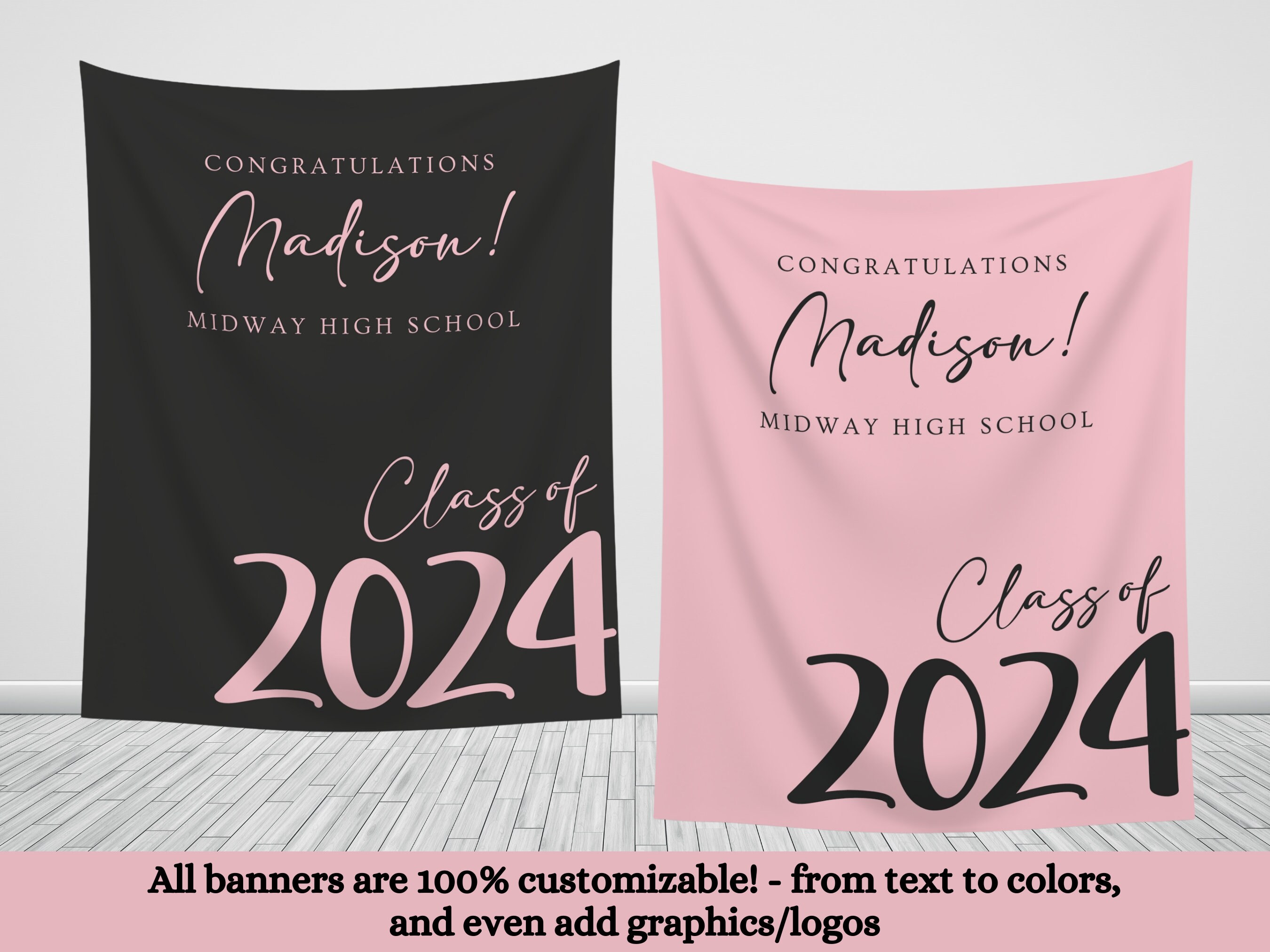 Custom Graduation Banner, Class of 2024 Graduation Backdrop, Graduation ...