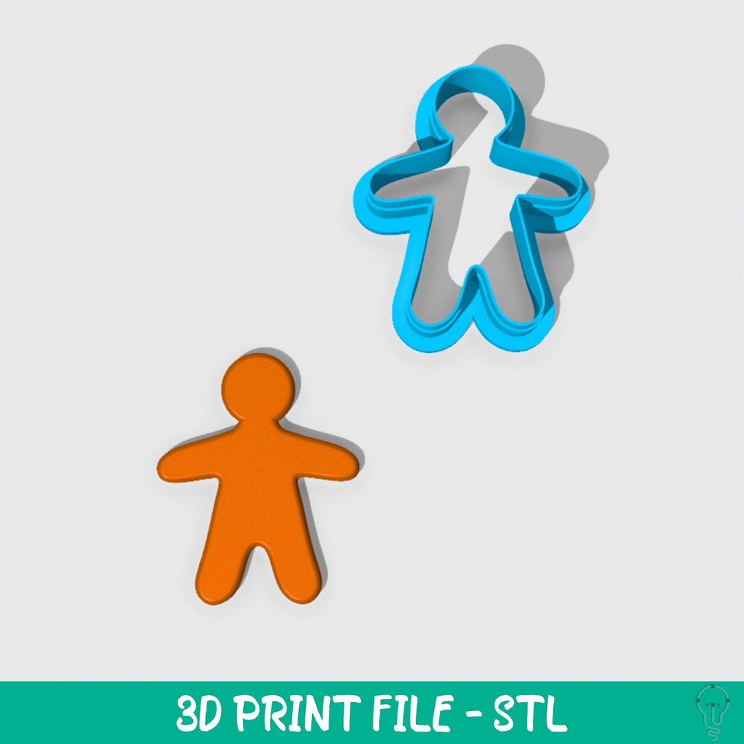 Gingerbread Man Cutter Digital STL File Bundle 3D Printed Cutter for ...