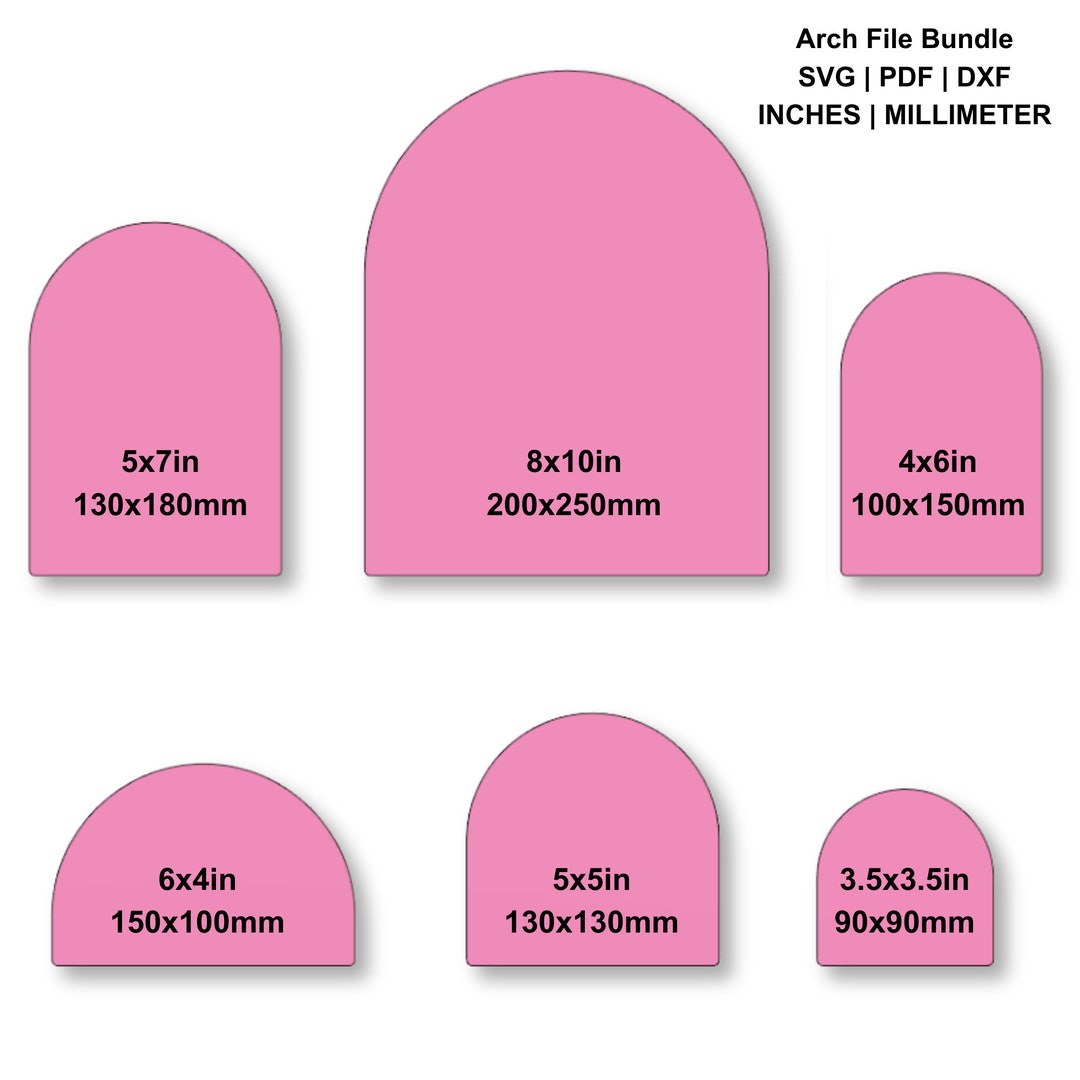 Arch Cutting File SVG DXF PDF Craft Template Shape for Sublimation ...