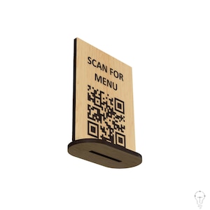 Small Custom QR Code Menu Sign Laser Cut File | SVG Price Tag Sign ...