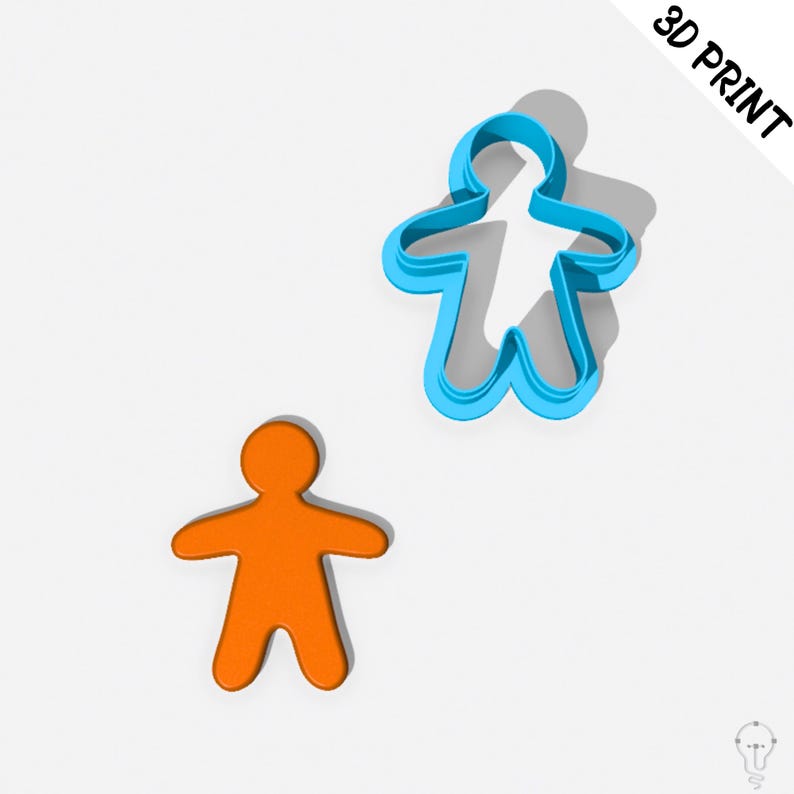 Gingerbread Man Clay Cutter STL Files | 10 Sizes (3D Printing) - Etsy