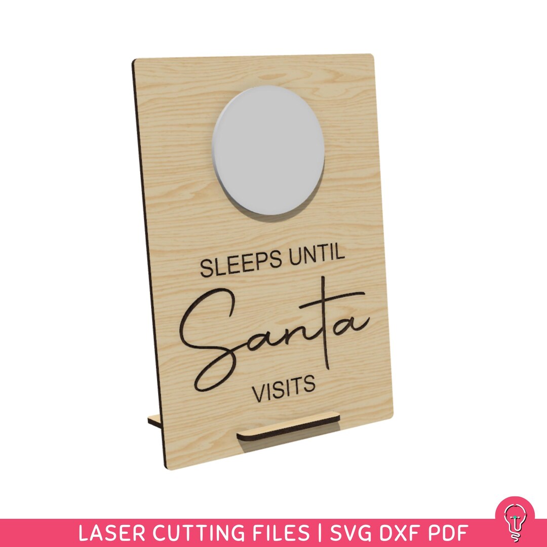 Christmas Countdown Sign SVG Files for Laser Cutting | DXF PDF | Days ...
