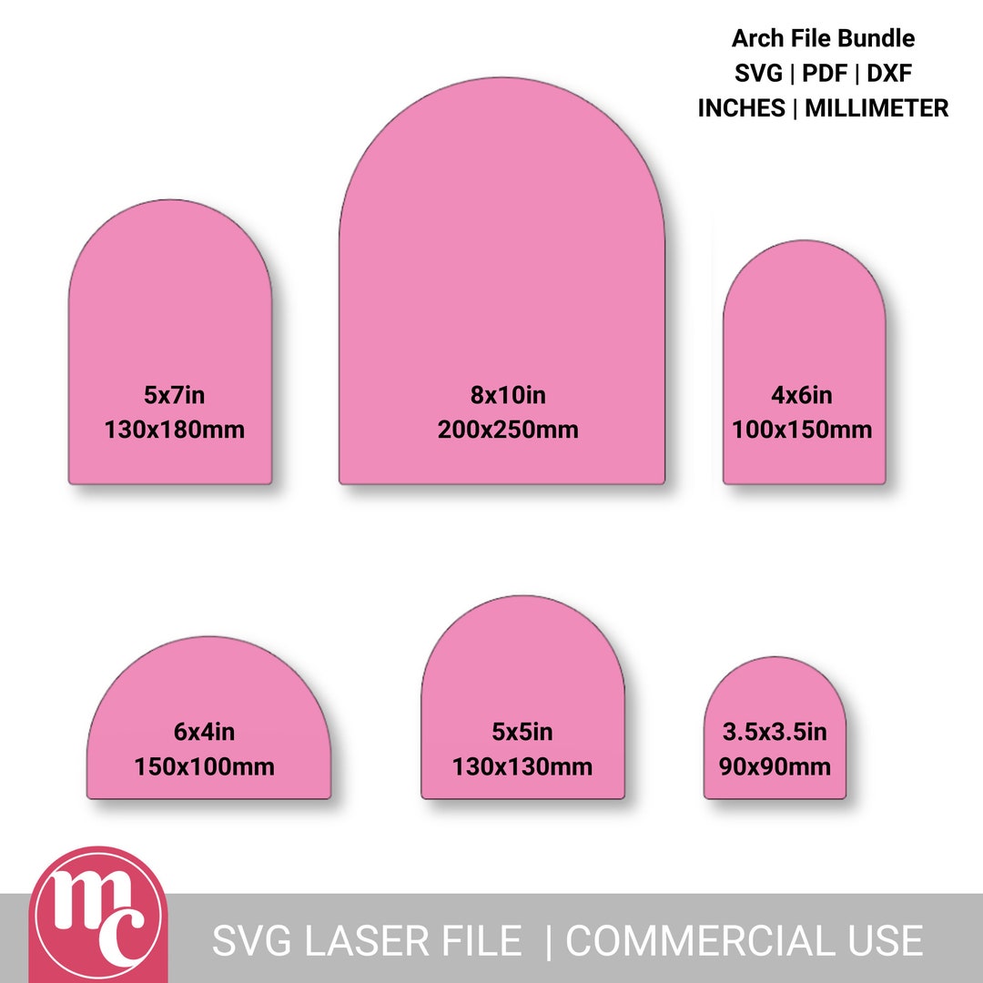 Arch Cutting File SVG DXF PDF Craft Template Shape for Sublimation ...