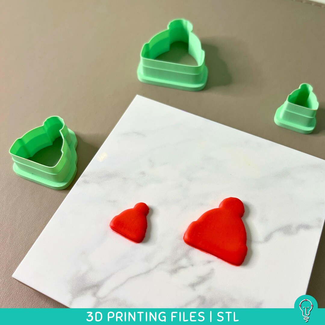 Santa Hat Clay Cutter STL Files for 3D Printing | 10 Sizes | Stencil ...