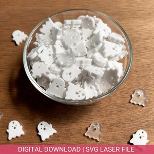 Ghost Earring Laser Cut Files SVG DXF PDF 3 Styles & 5 Sizes Glowforge ...