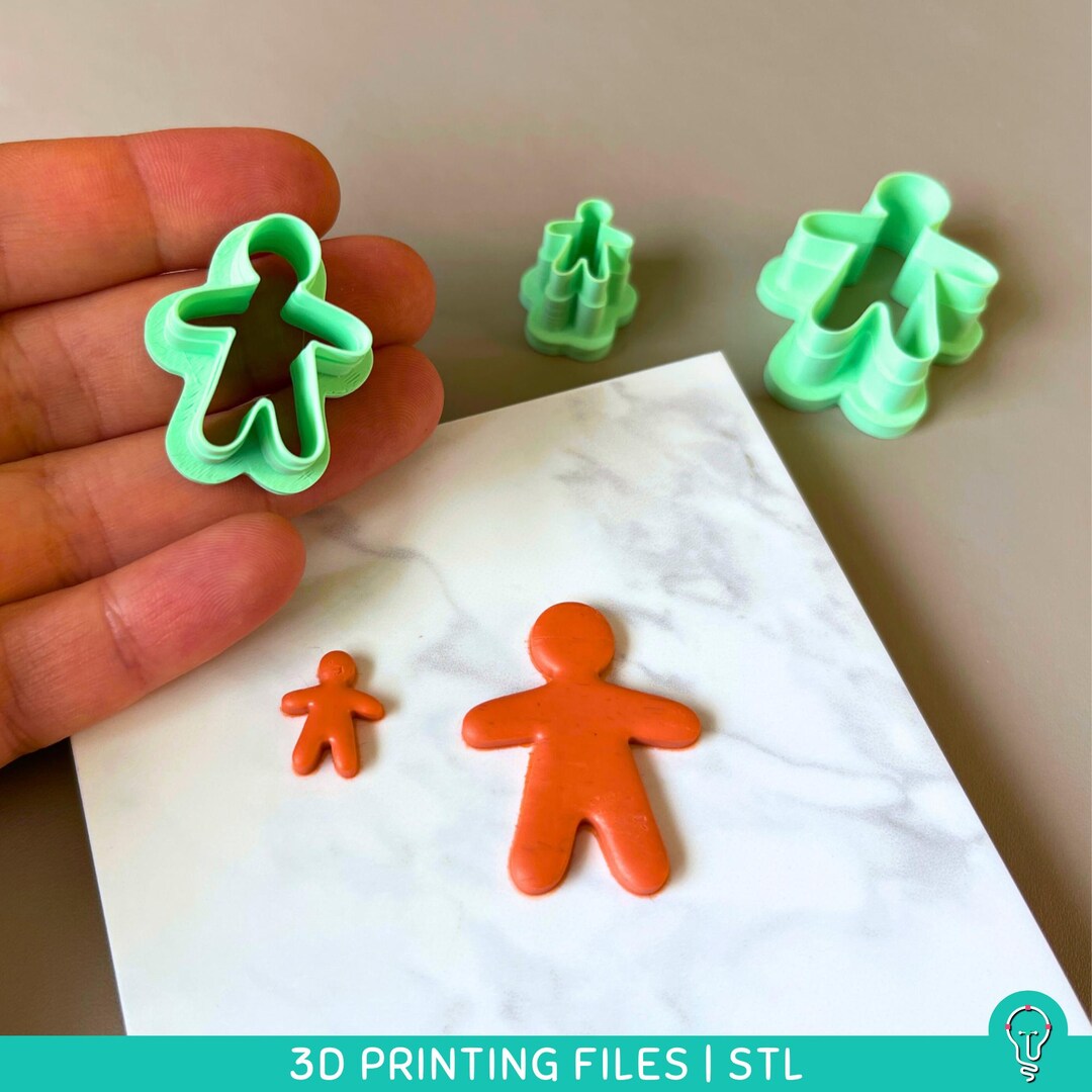 Gingerbread Man Clay Cutter STL Files | 10 Sizes (3D Printing) - Etsy