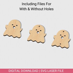 Ghost Earring Laser Cut Files SVG DXF PDF 3 Styles & 5 Sizes Glowforge ...