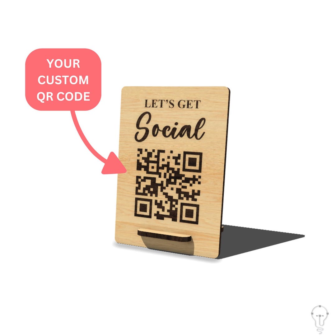 Custom QR Code Social Media Sign Laser Cut File | SVG Instagram Sign ...