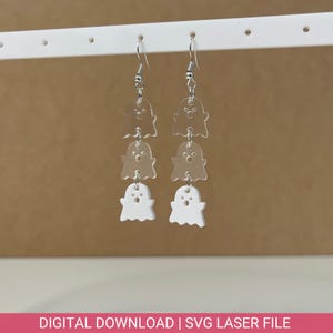 Ghost Earring Laser Cut Files SVG DXF PDF 3 Styles & 5 Sizes Glowforge ...