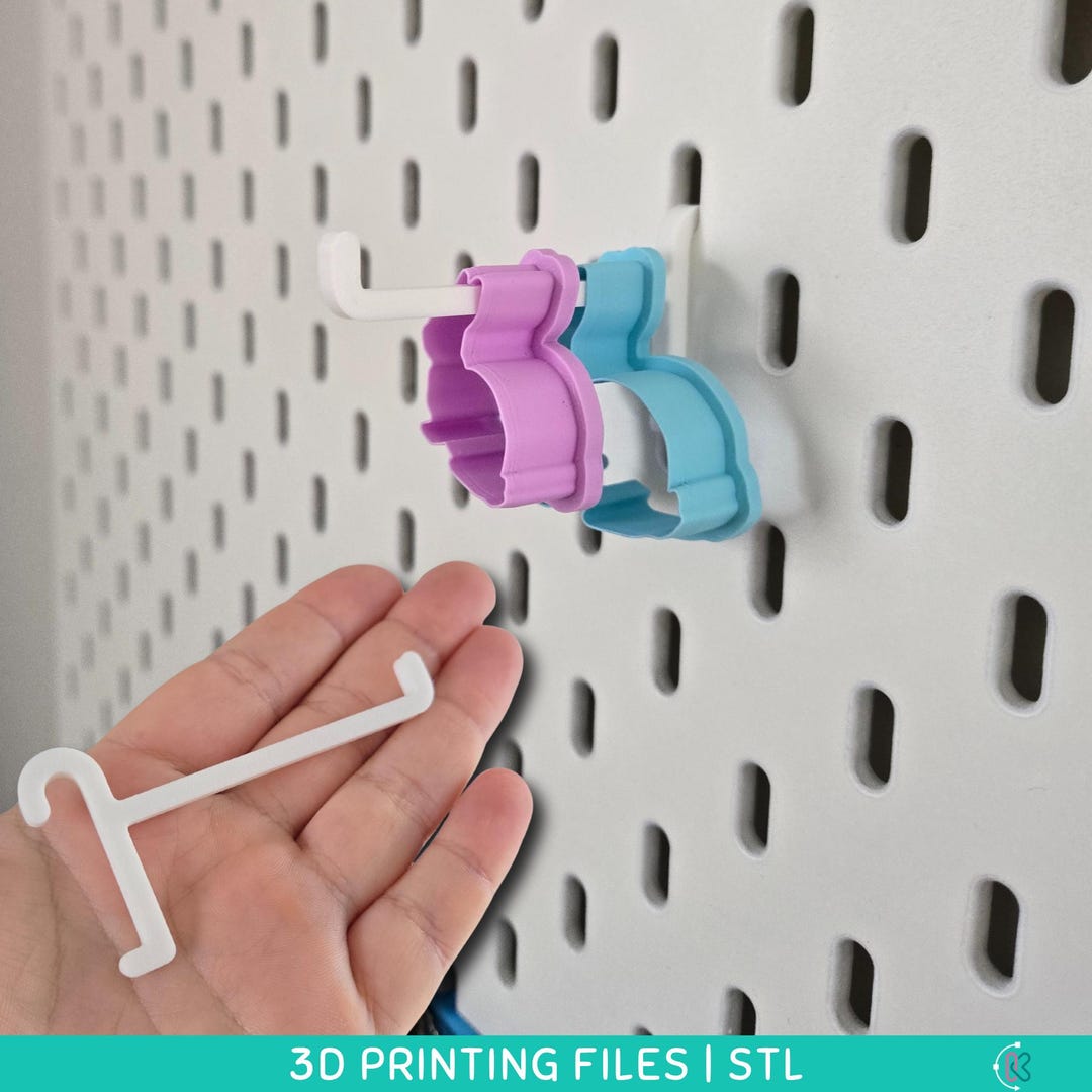 6cm Pegboard Hanger STL Files for 3D Printing | Digital Peg Hook for ...