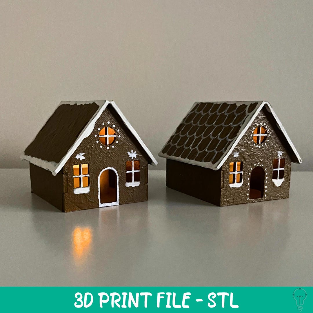 Mini Gingerbread House STL Files for 3D Printing - Etsy