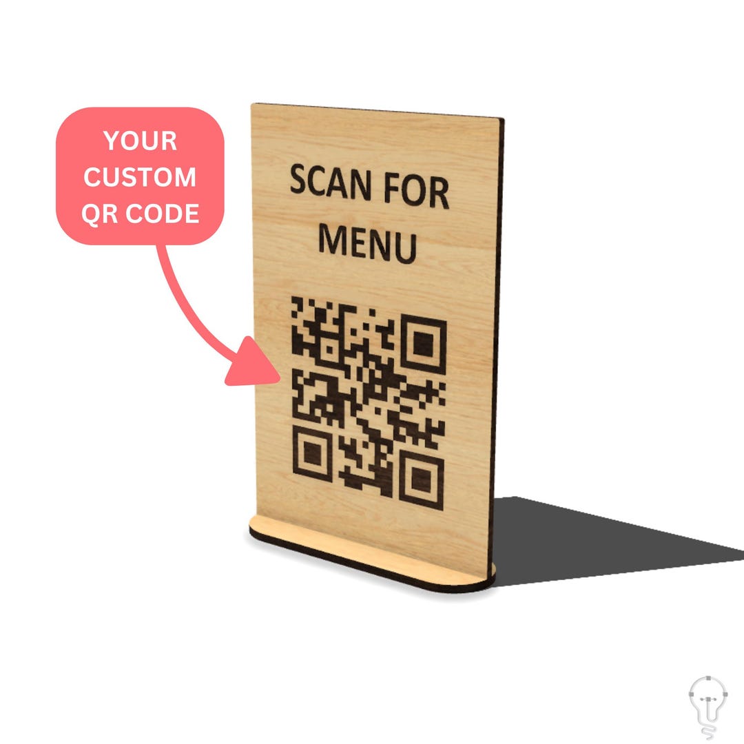 Custom QR Code Menu Sign Laser Cut File | SVG Price Tag Sign Decor ...